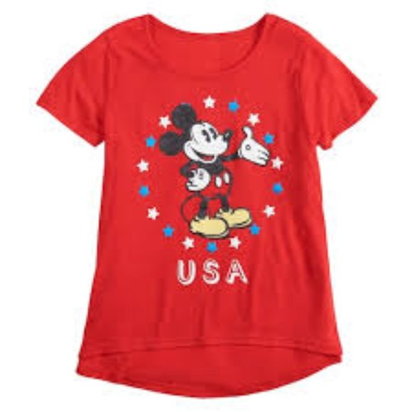 Disney | Shirts & Tops | Disneys Mickey Mouse Red Usa Graphic Tee Nwt ...